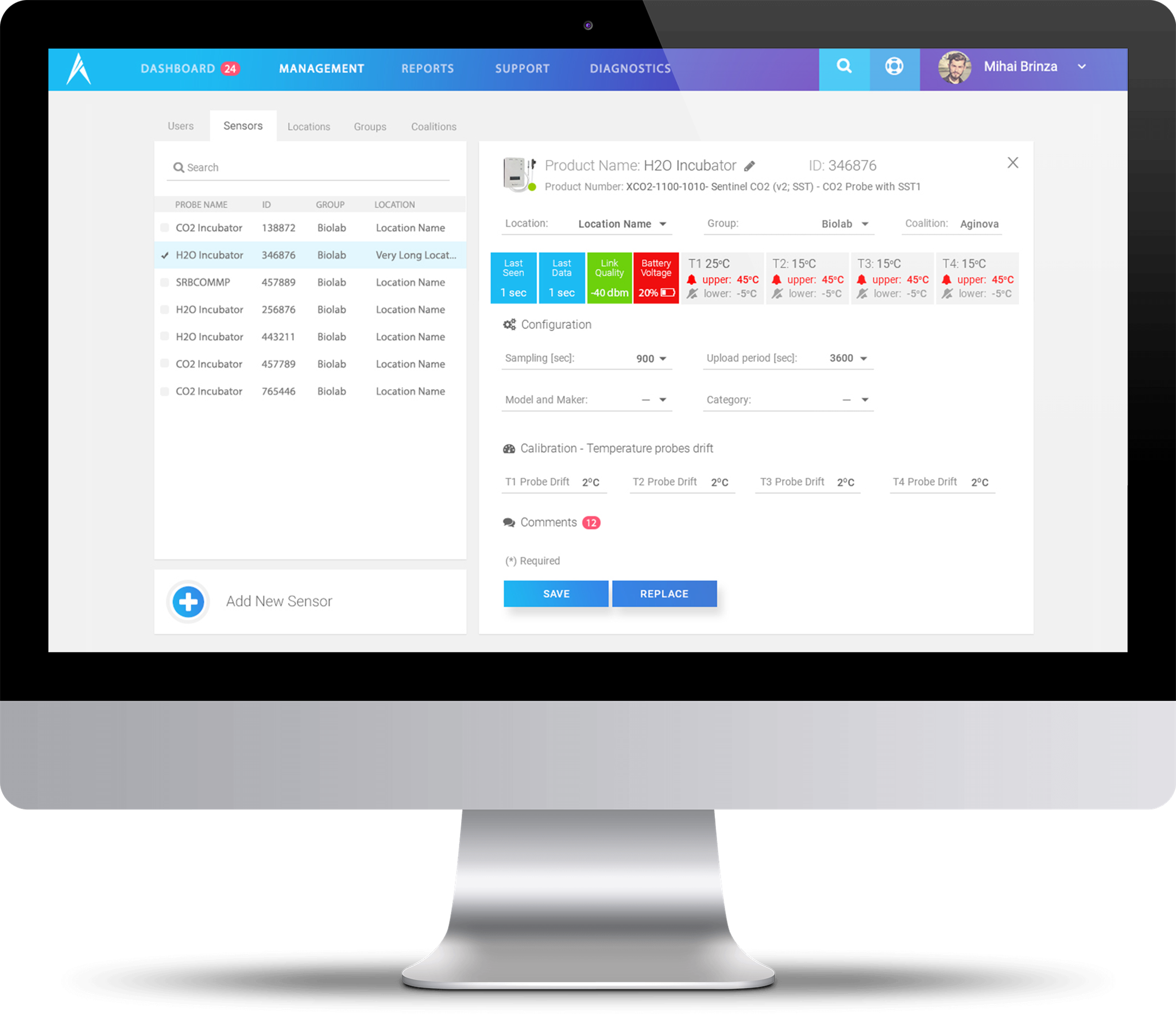Sentinel Next Temperature Monitor I Pacific Science, LLC